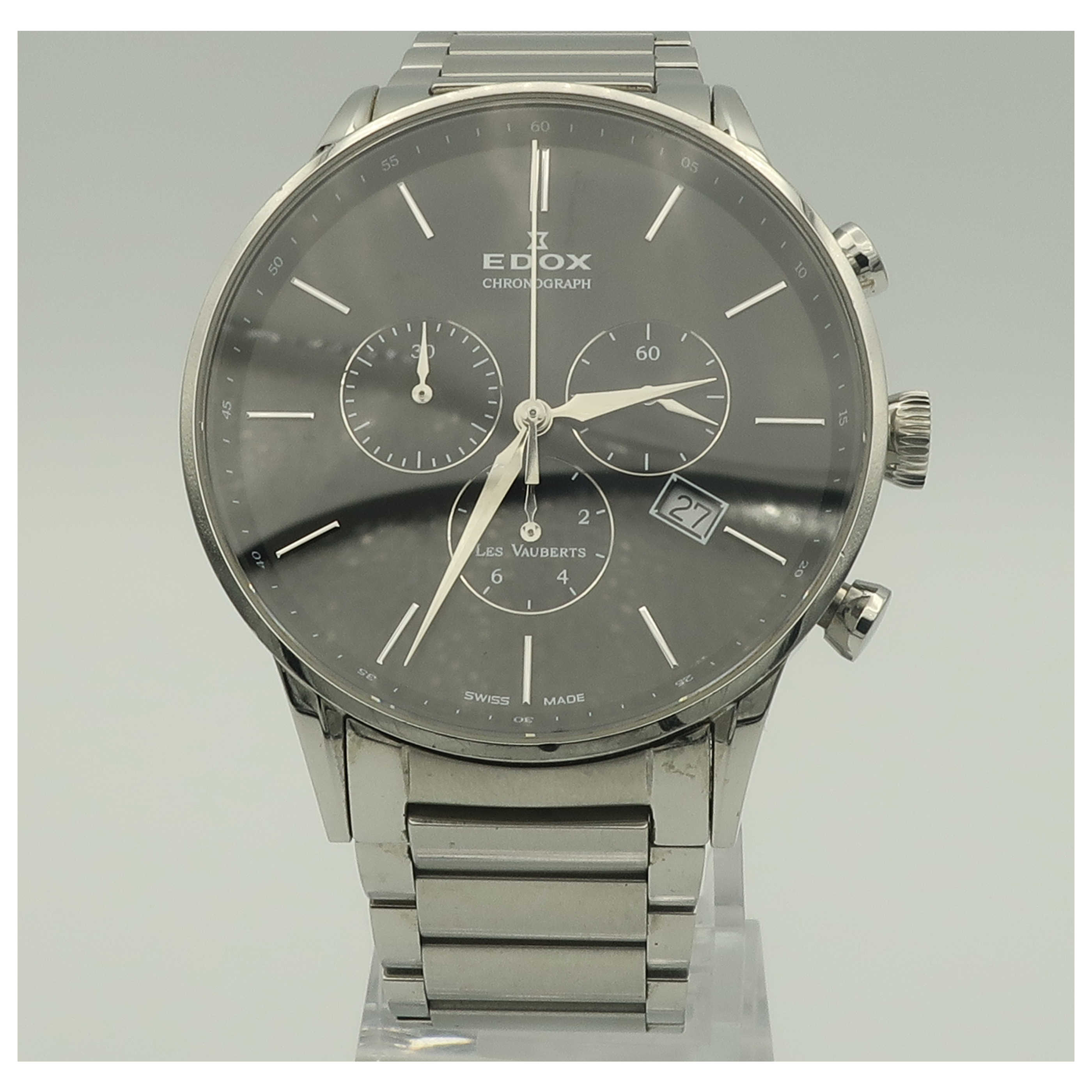 Edox Les Vauberts Chronograph Men's Quartz Watch 10409-3N-NIN-PO ...